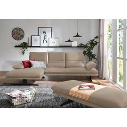 W.Schillig Ecksofa &raquo;broadway, Designsofa mit tollem Sitzkomfort&laquo; Sitztiefenverstellung, Kopfteil- & Seitenteilverstellung, Breite 291cm braun Longlife