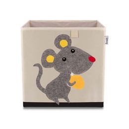 Lifeney Aufbewahrungsbox "Maus" in Beige/ Grau - (B)33 x (H)33 x (T)33 cm - 53% | Kisten-koerbe
