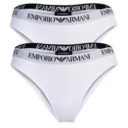 Slip Emporio Armani "Slip ESSENTIAL COTTON 2er Pack", Damen, Gr. S, wei&szlig;, Obermaterial: 95% Baumwolle CO. 5% Elasthan EL., Unterhosen Slip