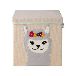 Fackelmann Aufbewahrungsbox "Lama" in Beige/ Grau - (B)33 x (H)33 x (T)33 cm - 51% | Kisten-koerbe