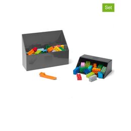 Lego 2tlg. Set: Bausteine-Aufbewahrungsboxen in Anthrazit/ Schwarz - 35% | Kisten-koerbe