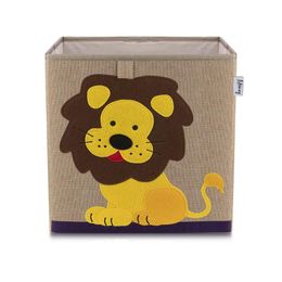 Lifeney Aufbewahrungsbox "L&ouml;we" in Hellbraun/ Gelb - (B)33 x (H)33 x (T)33 cm - 46% | Kisten-koerbe