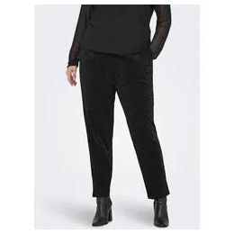 Jogginghose Only CARMAKOMA "CARPOPTRASH-ALYA EASY GLIT PANT NOOS", Damen, Gr. 52, L&auml;nge 32, schwarz (schwarz detail:silber lurex), Obermaterial: 95% Polyester, 5% Elasthan, meliert, regular fit, Hosen Jogginghose, mit Glitzereffekt