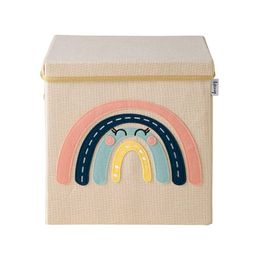 Fackelmann Aufbewahrungsbox "Regenbogen" in Beige/ Bunt - (B)33 x (H)33 x (T)33 cm - 51% | Kisten-koerbe