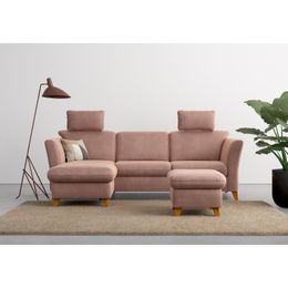 Home Affaire Ecksofa &raquo;Trelleborg L-Form&laquo; wahlweise mit Bettfunktion und Bettkasten, inkl. Federkern-Polsterung rosa 95% Polyester, 5% Polyamid
