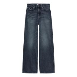 Tommy Jeans Damen Weite Jeans &raquo;Claire High Rise&laquo; mit Logo-Badge blau 32, L&auml;nge 30