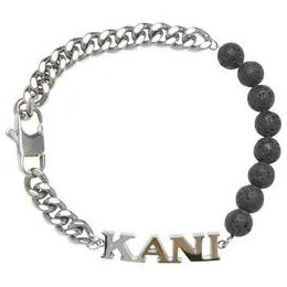 Armband Karl Kani "Karl Kani KK Retro Kani Lavapearl Bracelet", silber, schwarz, Armb&auml;nder, Damen, onesize, Armband