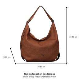 Gabor Damen Hobo &raquo;Malu&laquo; aus weichem genarbtem Lederimitat mit raffinierten Cut-Outs braun