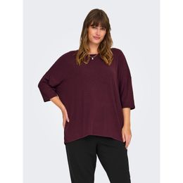Only Carmakoma Damen Only CARMAKOMA 3/4-Arm-Shirt &raquo;CARLAMOUR 3/4 TOP JRS NOOS&laquo; Materialmix, loose fit rot L