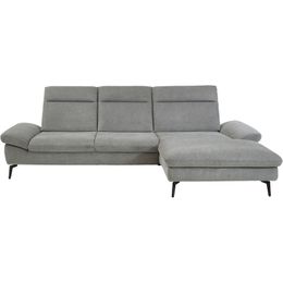Hukla Ecksofa &raquo;HU-HP22156 L-Form&laquo; inkl. Kopfpolsterverstellung, optional mit Sitztiefenverstellung grau 100% recyceltes Polyester