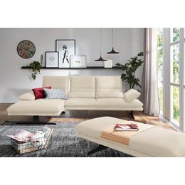 W.Schillig Ecksofa &raquo;broadway, Designsofa mit tollem Sitzkomfort&laquo; Sitztiefenverstellung, Kopfteil- & Seitenteilverstellung, Breite 291cm grau Longlife 