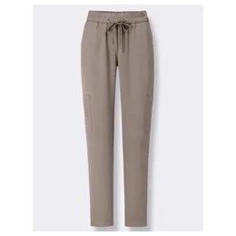 Schlupfhose Casual Looks, Damen, Gr. 22, Kurzgr&ouml;&szlig;en, taupe, 100% Lyocell, unifarben, Hosen Schlupfhose