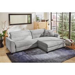 Jockenh&ouml;fer Ecksofa &raquo;Double One L-Form, B: 288 cm, 2x120 cm breite, elektr. Relaxfunktionen&laquo; Kopfteilverstellung, USB-Anschluss & Zierkissen grau Korpus: 100% 