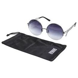 Sonnenbrille Urban Classics "Urban Classics Unisex Sunglasses Metal Peace", Damen, schwarz, silber, Sonnenbrillen Sonnenbrille