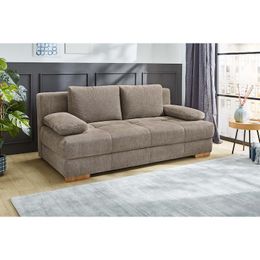 Jockenh&ouml;fer Schlafsofa &raquo;Calli, B: 205 cm, Liegefl. 160x200 cm, Dauerschl&auml;fer&laquo; mit Bettfunktion & Bettkasten, Tonnentaschenfederkern braun Korpus: 95% Polyester, 5