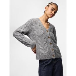 Pieces Damen Pieces Strickjacke &raquo;PCNINA LS V-NECK KNIT CARDIGAN NOOS BC&laquo; grau L