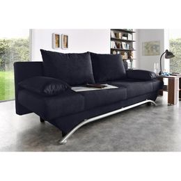 Jockenh&ouml;fer Schlafsofa &raquo;Nancy, B: 190 cm, Liegefl. 121x190 cm&laquo; mit Bettfunktion & Bettkasten schwarz Luxus-Microfaser ALCATOP (100% Polyester);Kunstleder SOFTLUX 