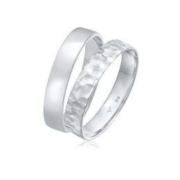 Kuzzoi Herren Ring-Set &raquo; Ring Set Basic Geh&auml;mmert 925 Silber&laquo; silber