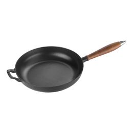 Staub Pans Bratpfanne mit Holzgriff 28 cm, rund, Schwarz, Gusseisen