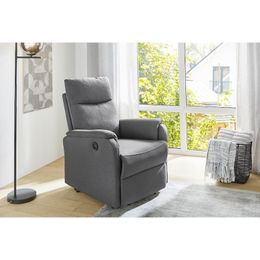 Jockenh&ouml;fer TV-Sessel &raquo;Bristol, B: 72 cm, Sitzh&ouml;he: 50 cm&laquo; mit elektr. Relaxfunktion & USB-Anschluss, Federkern grau