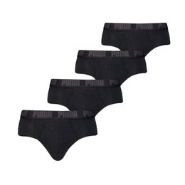 Puma Herren Puma Slip &raquo;Puma MEN EVERYDAY BRIEF 4P ECOM&laquo; 4er Pack, Komfortabler elastischer Logobund schwarz L
