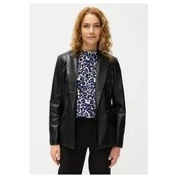 Lederimitat-Blazer Lascana, Damen, Gr. 42, schwarz, Web, Obermaterial: 100% Polyester. Beschichtung: 100% Polyurethan. Futter: 100% Polyester, unifarben, tailliert Po-bedeckend, Blazer, mit Reverskragen, taillierter Damenblazer, Business-Look
