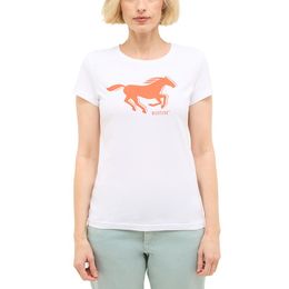 Mustang Damen Mustang Kurzarmshirt &raquo;Damen Style Loa&laquo; wei&szlig; S