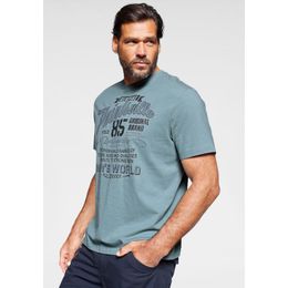 MAN'S WORLD Man's World Herren T-Shirt Kurzarm, mit stylischem Print, Rundhalsausschnitt, aus Baumwolle blau S (44/46)
