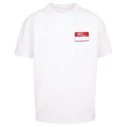 T-Shirt "Upscale by Mister Tee Unisex Hey My Name Is Oversize Tee", Damen, Gr. L, wei&szlig;, 100% Baumwolle, UPSCALE BY Mister Tee, unifarben, oversize, Rundhals, Shirts T-Shirt