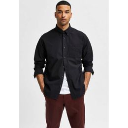 Selected Herren Selected Langarmhemd &raquo;SLHREGRICK-OX SHIRT LS NOOS&laquo; Baumwolle, regular fit schwarz S, N-Gr