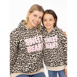 Zwillingsherz Damen Hoodie &raquo;"Sweet Heart Leo"&laquo;, Mini-Me Leo,mit kontrastierendem Schriftzug L/XL