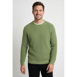 Fynch-Hatton Herren Fynch-Hatton Strickpullover aus Baumwolle, normale Passform, h&uuml;ftbedeckende L&auml;nge L