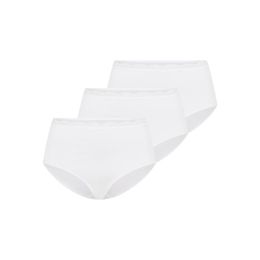 Ysabel Mora Damen YSABEL MORA Taillenslip &raquo;BASIC COLLECTION COTTON WITH LACE&laquo; 3er Pack, hochgeschnitten und mit zarter Spitze verfeinert wei&szlig; M