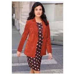 Jerseyblazer Alba Moda "Cordblazer Cordblazer", Damen, Gr. 46, orange, Obermaterial: 82% Polyester PES. 15% Polyamid PA. 3% Elasthan EL., Modern, normal, Blazer
