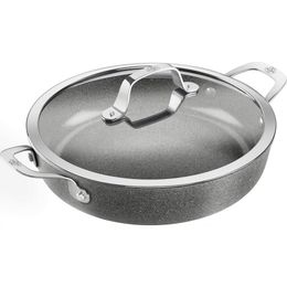 Ballarini Servierpfanne Salina Ceramic, no-color, Metall, rund, backofengeeignet,Deckel hitzebest&auml;ndig, schadstofffrei gem&auml;&szlig; EU-Standards, Kochen, Pfannen, Servierpfannen