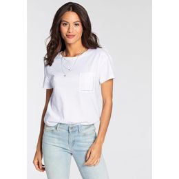 Laura Scott Damen T-Shirt Kurzarm, figurumspielender Schnitt, aus elastischem Single Jersey wei&szlig; 36/38