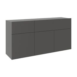 Hom&acute;in Hom`in Sideboard Newniq, Anthrazit, Holzwerkstoff, 2 F&auml;cher, 2 Schublade(n) Schubladen, 150x75x42 cm, h&auml;ngend, Wohnzimmer, Kommoden & Sideboards, Sideboards