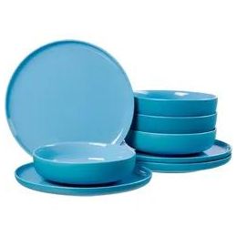 Ritzenhoff & Breker Tafelservice RITZENHOFF & BREKER "Teller Set, Geschirr-Set Jasper", blau (ozeanblau), 8 Stk., Steinzeug, Geschirr-Sets, Tafelservice, Scandic Style, 8 Teile, f&uuml;r 4 Personen