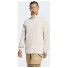 Fleecepullover Adidas TERREX "MULTI ESSENTIALS 1/2 ZIP FLEECEOBERTEIL", Herren, Gr. XL, wonder aluminium, Obermaterial: 100% Polyester, Sweatshirts Fleecepullover