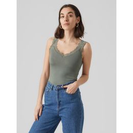 V&eacute;ro Moda Vero Moda Damen Spitzentop &raquo;VMROSA SL TOP JRS NOOS&laquo; Viskosemischung gr&uuml;n L