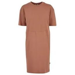 Shirtkleid Urban Classics "Urban Classics Damen Ladies Organic Oversized Slit Tee Dress", Damen, Gr. M, US-Gr&ouml;&szlig;en, terracotta, 100% Baumwolle, unifarben, oversize, Rundhals, Kleider Shirtkleid
