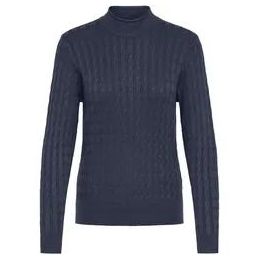 Rollkragenpullover oxmo "Rollkragenpullover OXISALLY", Damen, Gr. S, blau (total eclipse), Obermaterial: 70% Viskose CV. 30% Nylon NY., Pullover Rollkragenpullover