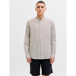 Jack & Jones Jack & Jones Herren Langarmhemd &raquo;JJEBREEZE LINEN BLEND BAND SHIRT L/S SN&laquo; mit Stehkragen L, N-Gr