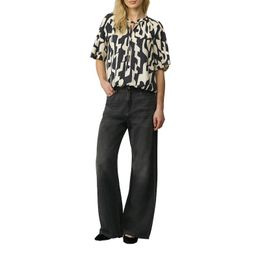 s.Oliver Damen s.Oliver Kurzarmbluse mit All-Over Print schwarz 46
