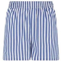 Shorts Urban Classics "Urban Classics Damen Ladies Striped Shorts", Damen, Gr. XXL, US-Gr&ouml;&szlig;en, wei&szlig;, blau, 60% Baumwolle, 40% Polyester, unifarben, relaxed fit, Hosen Shorts