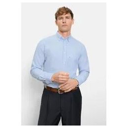Langarmhemd OLYMP "OLYMP Casual, regular fit, Button-down", Herren, Gr. L, Normaler Arm, blau, 100% Baumwolle, Hemden