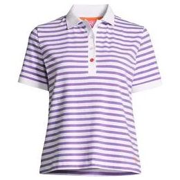 Poloshirt SALZHAUT "Poloshirt HEIKE", Damen, Gr. M, lila (lila, wei&szlig;), Obermaterial: 92% Baumwolle CO. 8% Elasthan EL., Shirts