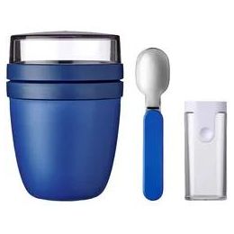 Lunchbox Mepal "Lunchpot + Faltbarer L&ouml;ffel Ellipse 500 + 200 ml", blau (vivid blau), Lebensmittelaufbewahrungsbeh&auml;lter, Lunchbox