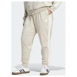 Sporthose Adidas SPORTSWEAR "ESSENTIALS 3-STREIFEN JOGGER- (GROSSE GR&Ouml;SSEN)", Damen, Gr. 3X, N-Gr, wonder alumina, wei&szlig;,, Obermaterial: 93% Baumwolle, 7% Elasthan, Hosen Sporthose