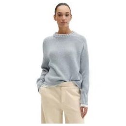 Marc O'Polo Strickpullover MARC O'POLO "aus hochwertigem Baumwoll-Mix", Damen, Gr. L, grau horizon, Obermaterial: 94% Baumwolle, 6% Polyamid, unifarben, Rundhals, Pullover Strickpullover